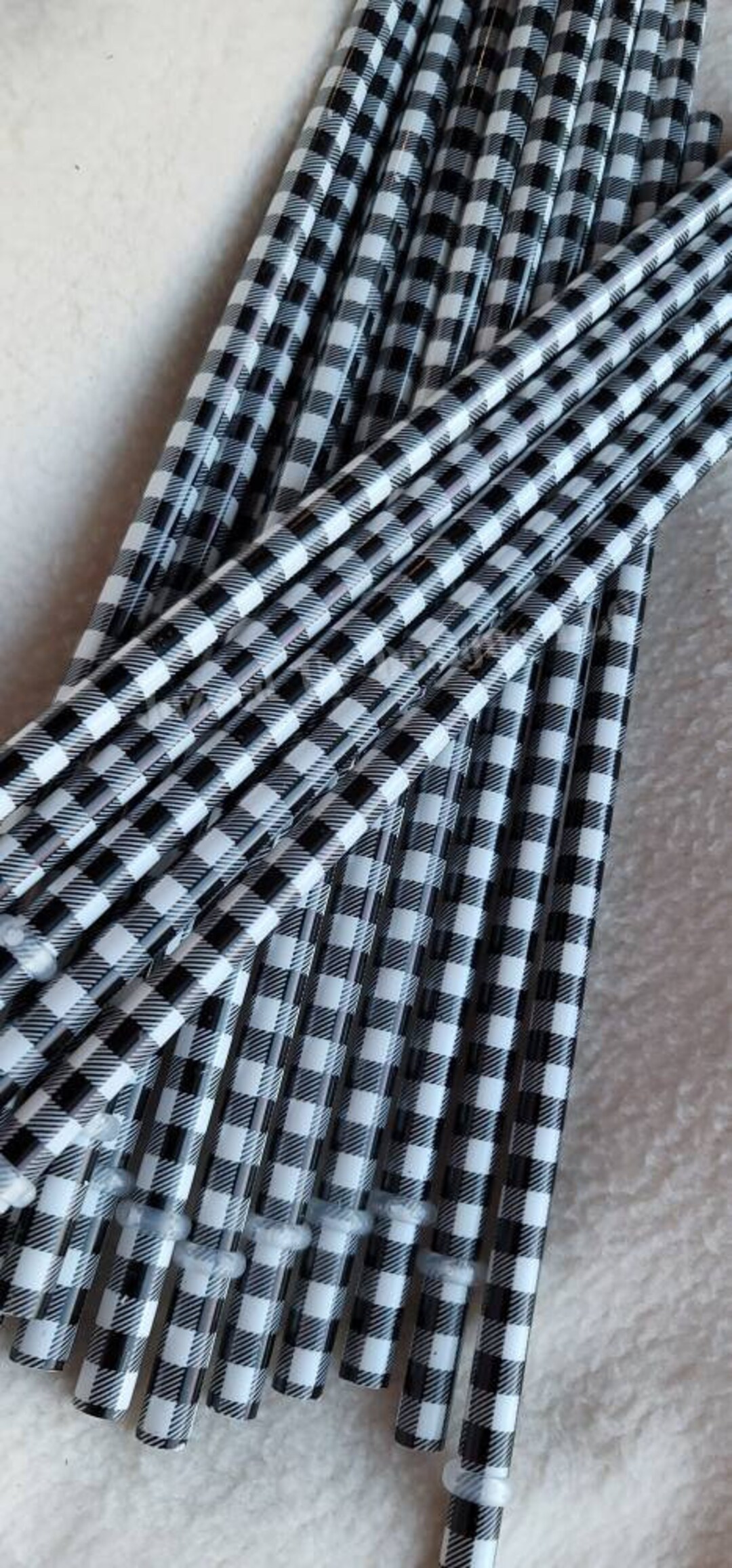 Reusable Plastic Straws Plaid Print Reusable Straw BPA Free - Etsy