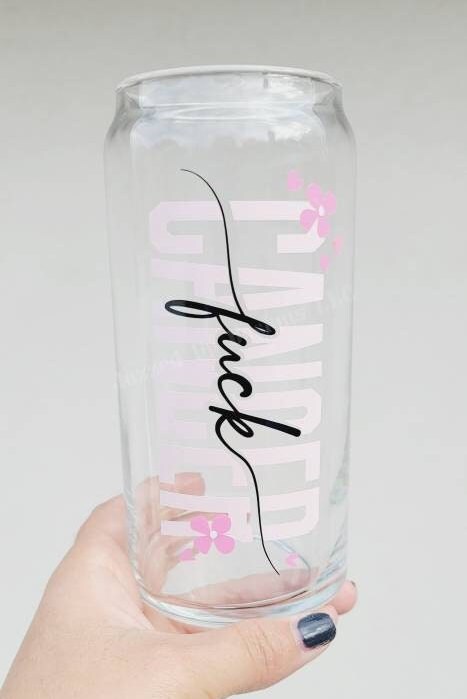 Breast Cancer Glass cancer Awareness Glass Cancer Survivor - Etsy