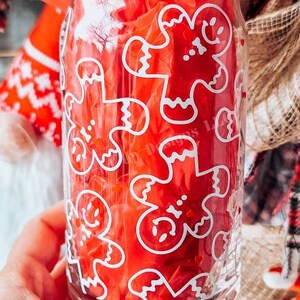 Gingerbread Man Glass Secret Santa Gift Cold Drinks Iced Coffee Glass ...