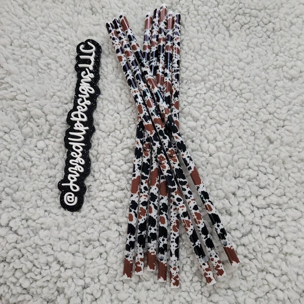Cow Print Straws - Etsy