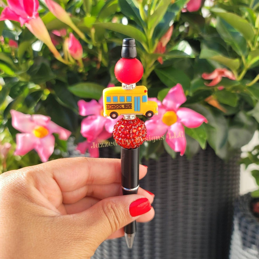 School Bus Pen| Gifts Under 15| Beaded Pen| Fun Pens| Cute Pen| Back to ...