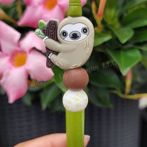 Sloth Pen| Sloth Lover Gift| Beaded Pen| Fun Pens| Cute Pen| Animal Pen ...