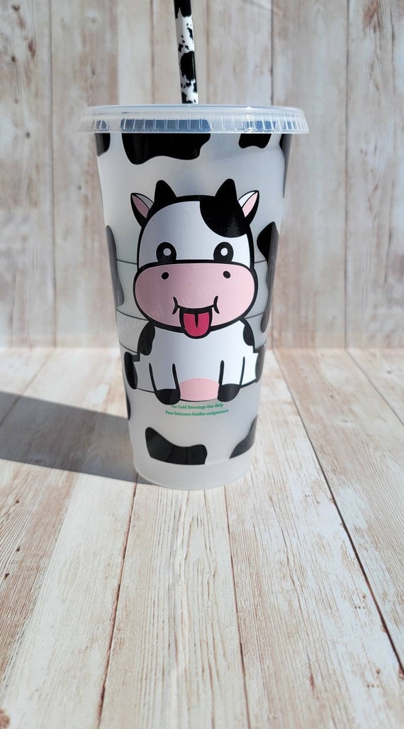 Cow Print Sbux Cup Reusable Cute Cow Print Cup Gifts for - Etsy