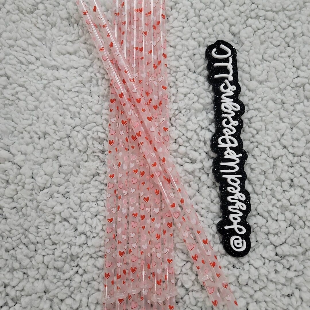 Multi Hearts Straw| Reusable Plastic Straws| BPA Free| Plastic Straw ...