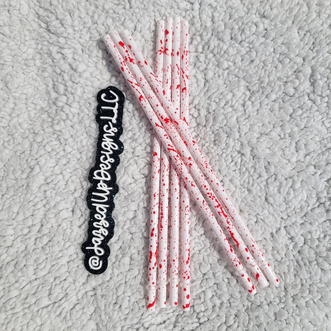 Blood Splatter Straw | BPA Free| Plastic Straw for Starbucks Cups ...