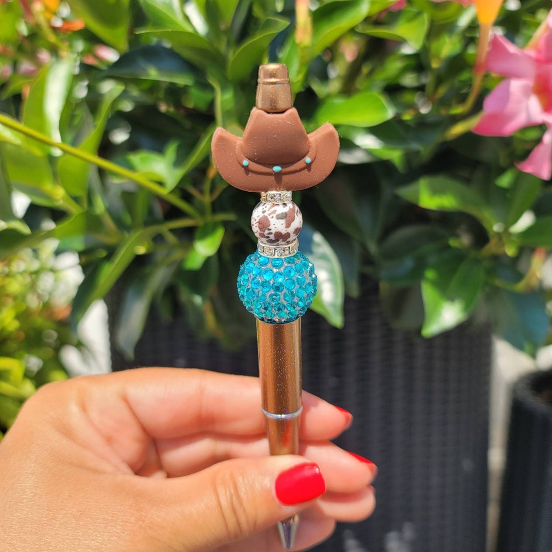 Cowboy Hat Pen| Gifts Under 15| Acrylic Beaded Pen| Cowboy Hat Beaded ...