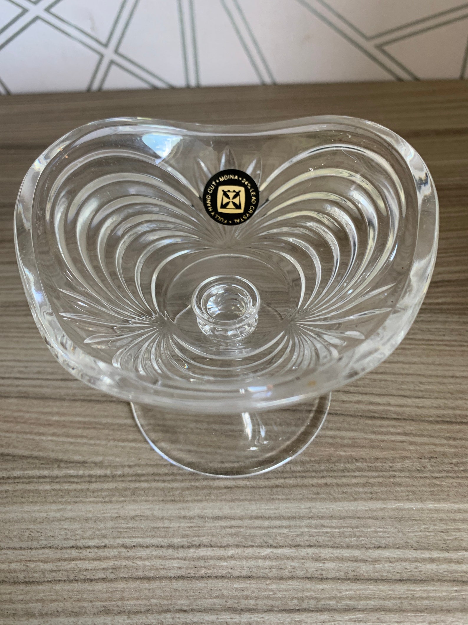 MDINA Lead Crystal Tealight Holder - Etsy