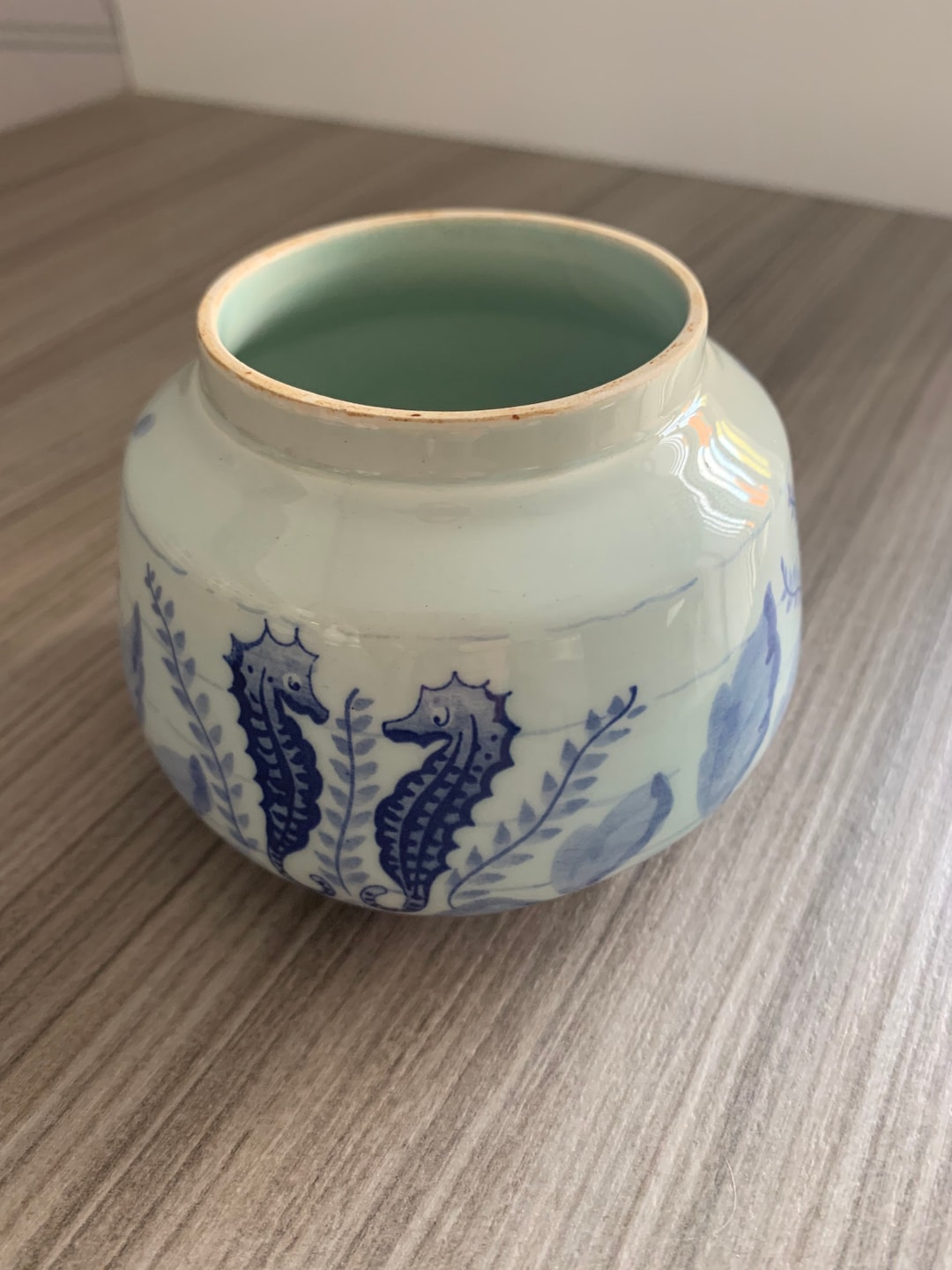 Delftware Ocean Scene Pot - Etsy