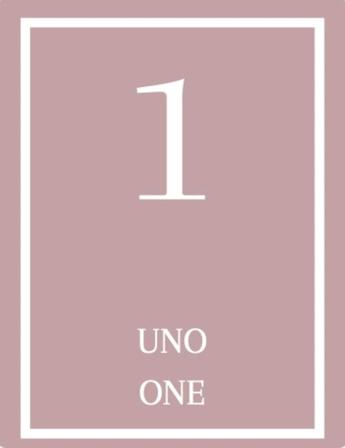 Printable Number Flashcards 1 - 20 SPANISH/ENGLISH - Etsy
