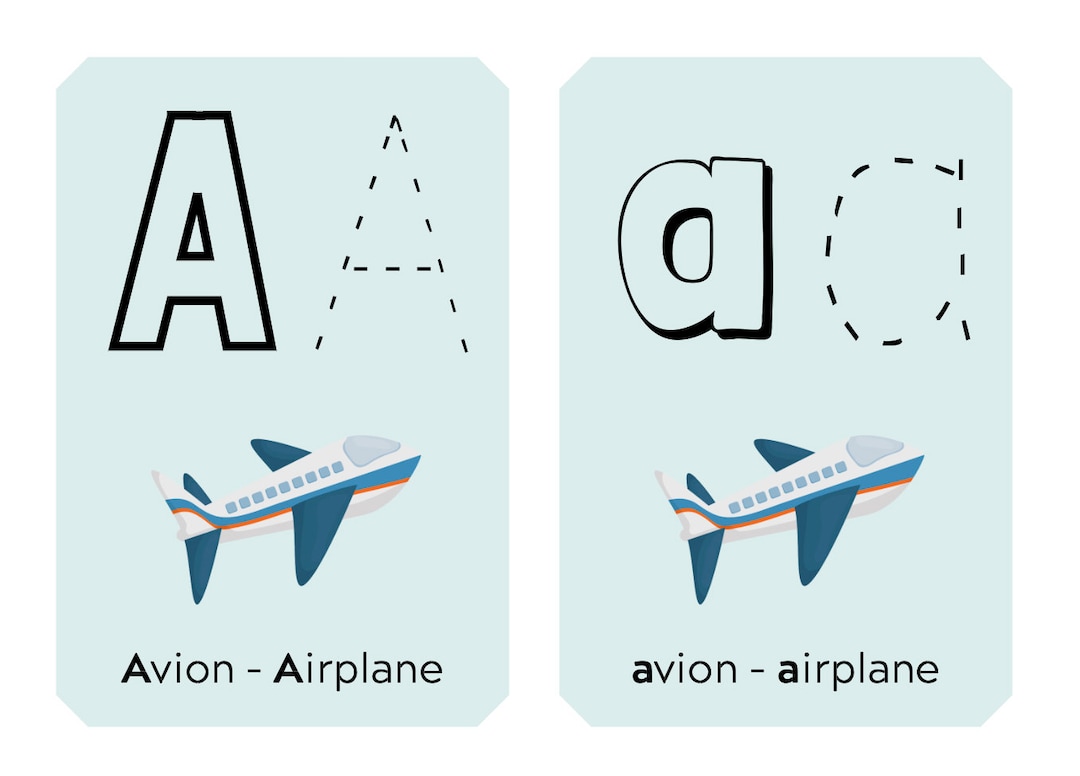 ABC - SPANISH/ENGLISH - Flashcard Printable - Etsy