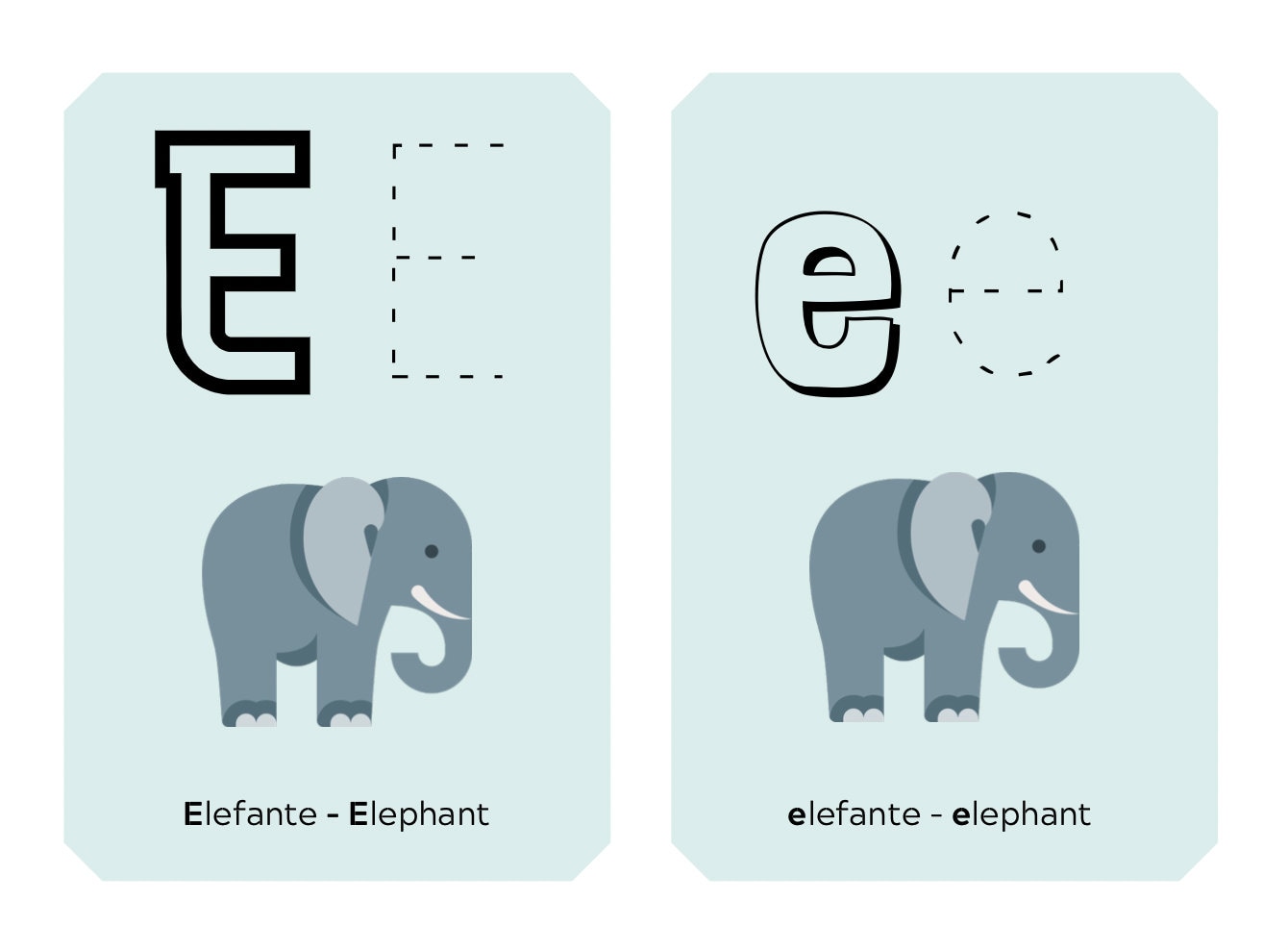 ABC SPANISH/ENGLISH Flashcard Printable - Etsy
