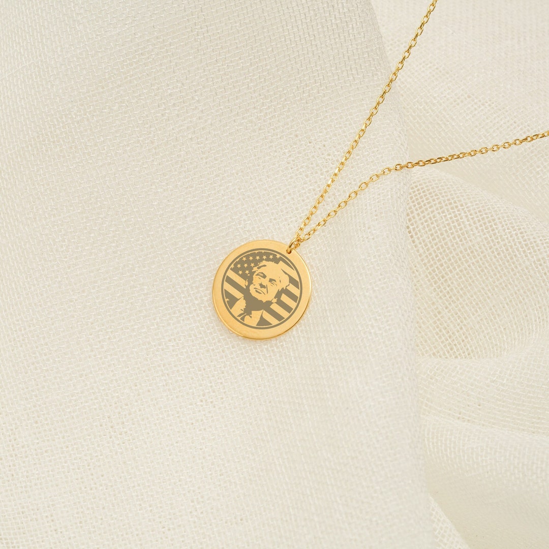 Donald Trump Necklace for Women, Sterling Silver Necklace, American ...