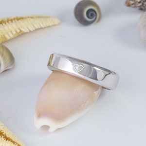 14K Solid Gold Ring for Women, Custom Engraved Ring for Her, Wedding ...