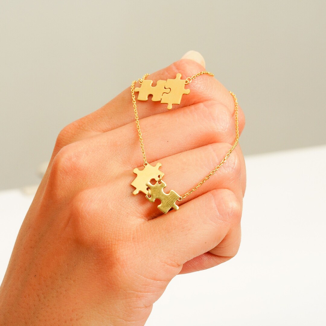 Autism Awareness, 14K Solid Gold Necklace, Jewelry Autism, Autism ...