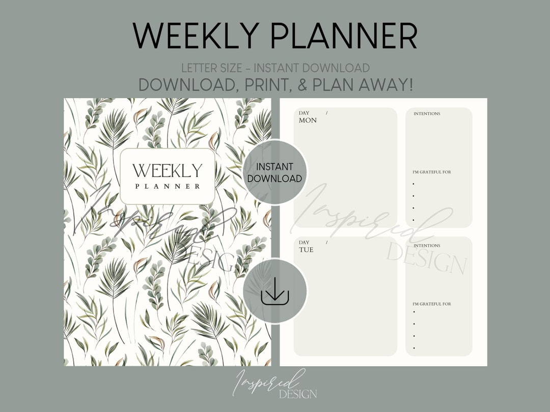 Printable Weekly Planner, Goal Tracker, Routine, Organized Planner, A4 ...