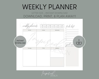 Printable Blank Yearly Calendar 12 Months, Routine, Goals, Organized ...