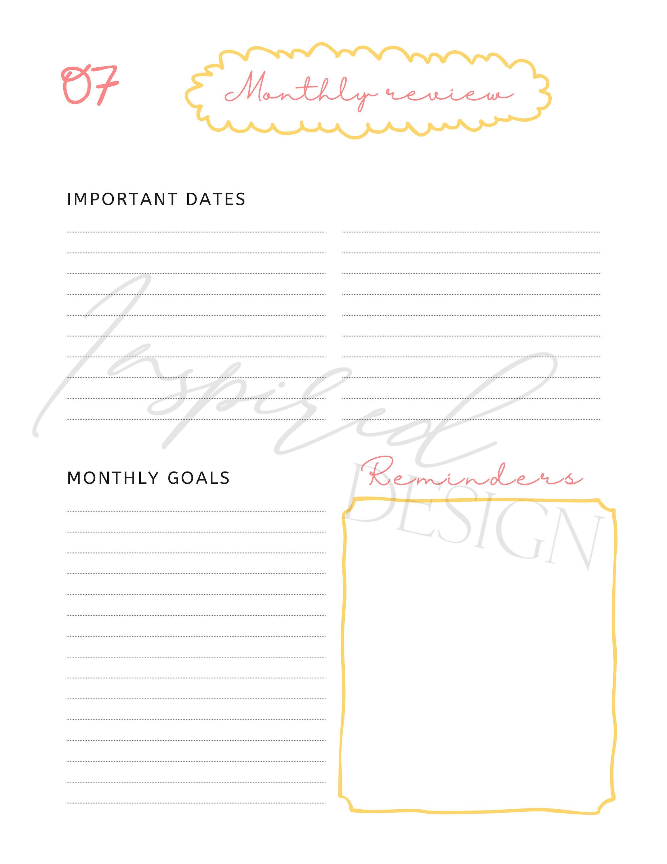 Printable Yearly Planner, 12 Months, Goal Tracker, Routine, Organized ...