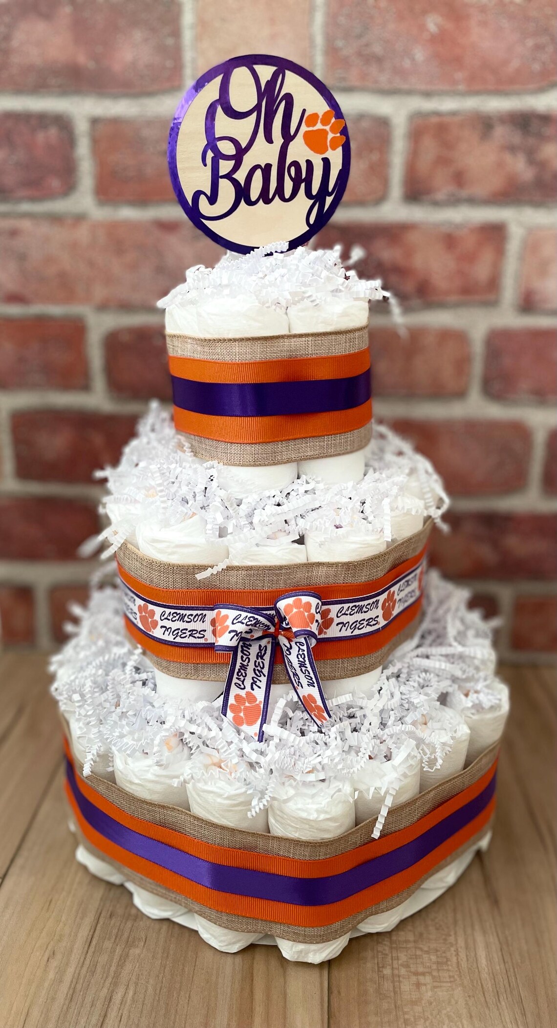 Clemson/ Collegiate Diaper Cake - Etsy