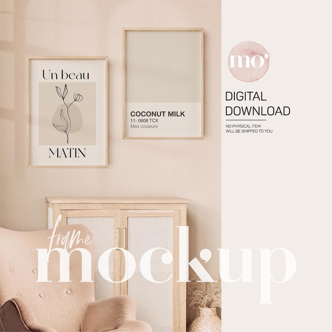 Set of 2 Frames Mockup, A4 Frame Mock Up, Modern Mockup, Two Frames ...