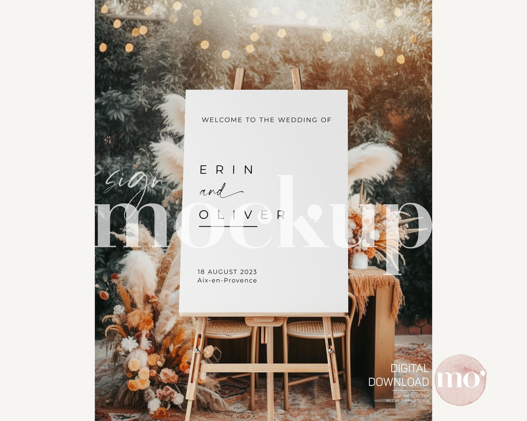 Welcome Sign Mock Up, Wedding Sign Mockup, Seating Chart Mockup, Easel ...