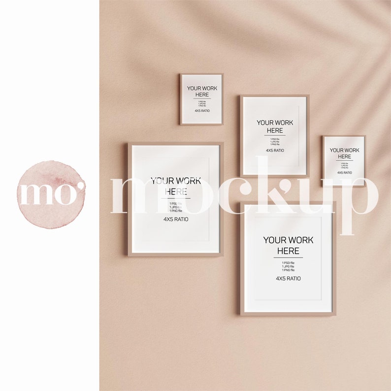 Set of 5 Movable Frames Mockup 8x10 Mockup Editable Frame - Etsy