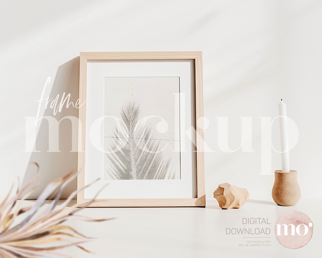 A4 Mockup, Wooden Frame Mockup, Modern Mockup, Frame Mat Mockup ...