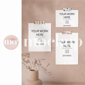 Boho Gallery Wall Mockup, Set of 3 Frames Template, Artwork Display ...