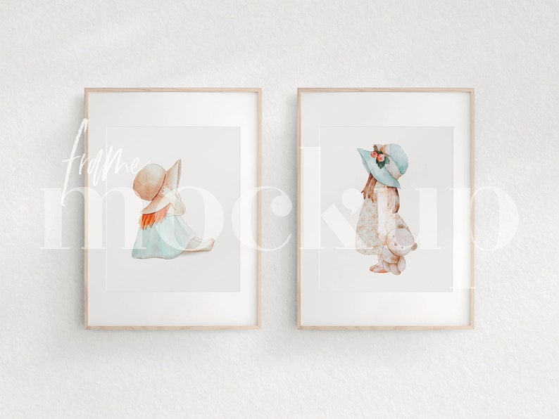 Wall Art Mockup, Set of Two Frames Mockup, Styled Poster Mockup, Set of ...