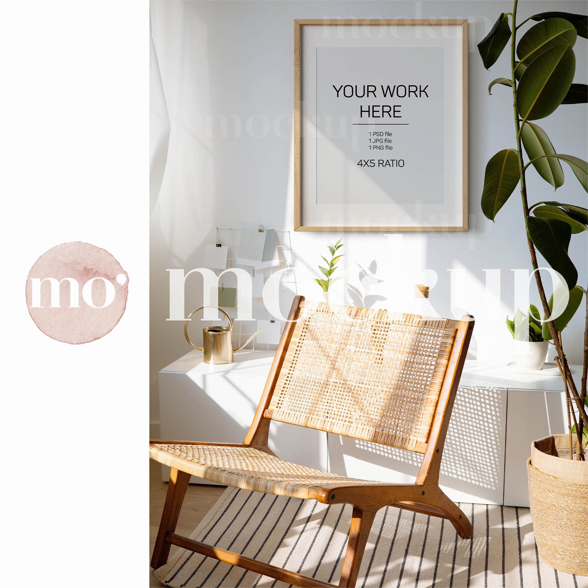 Mockup Frame Boho Wood Frame Mockup Bohemian Poster Template - Etsy