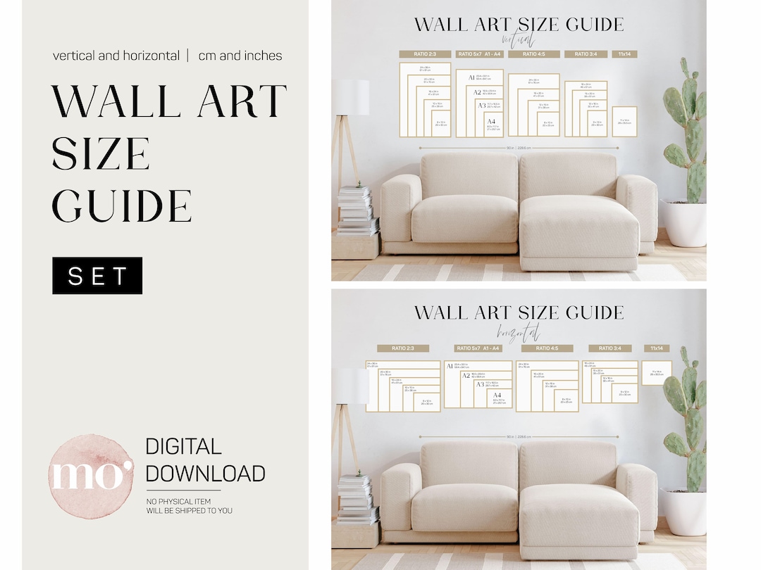 Frame Size Guide, Wall Art Size Guide, Vertical Frames Guide ...