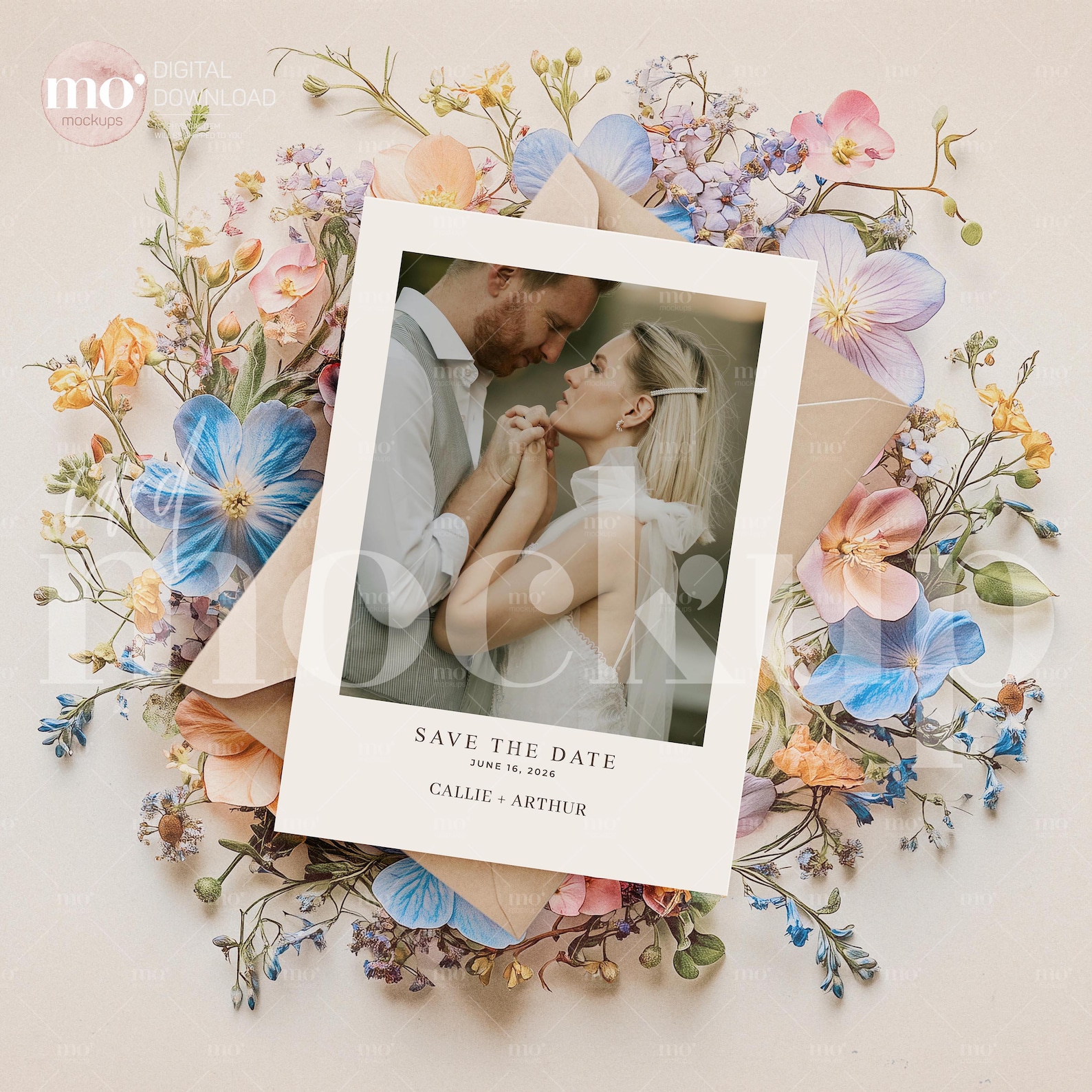 Elegant 5x7 Invitation Mockup: Spring Wedding, Baby Shower (PSD, PNG ...