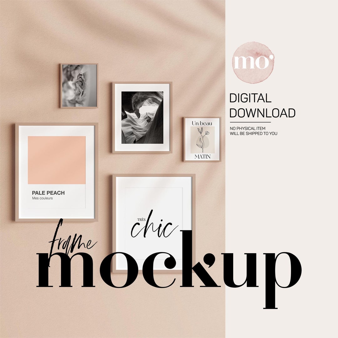 Set of 5 Movable Frames Mockup, 8x10 Mockup, Editable Frame Mockup ...
