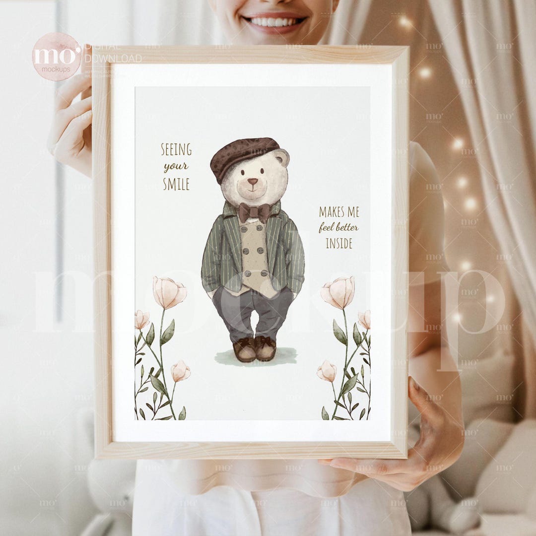Kid Wall Art Mockup A3 5x7 Ratio PSD PNG, Nursery Poster Frame Scene ...