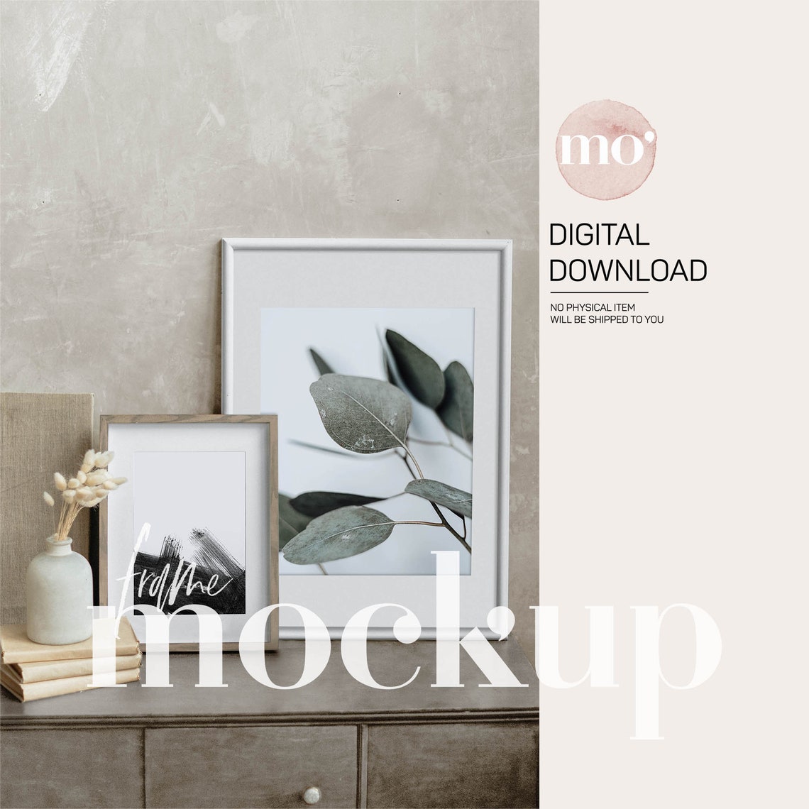 Boho Frame Mockup Set: 2x3, 3x4 Ratio, Living Room Decor (digital ...