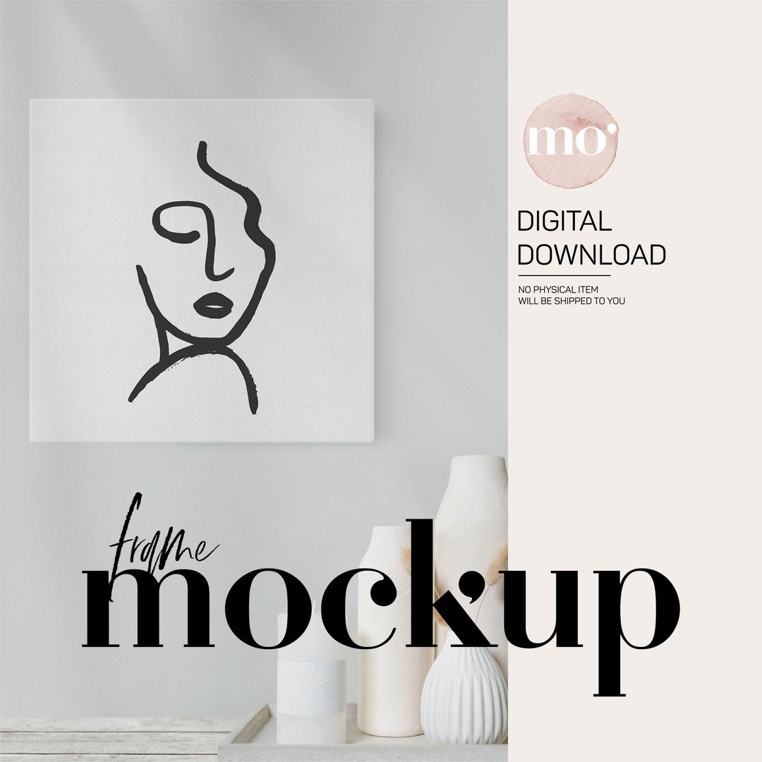 Canvas Mockup Display, Square Canvas Mockup, Modern Mockup, Minimalist ...