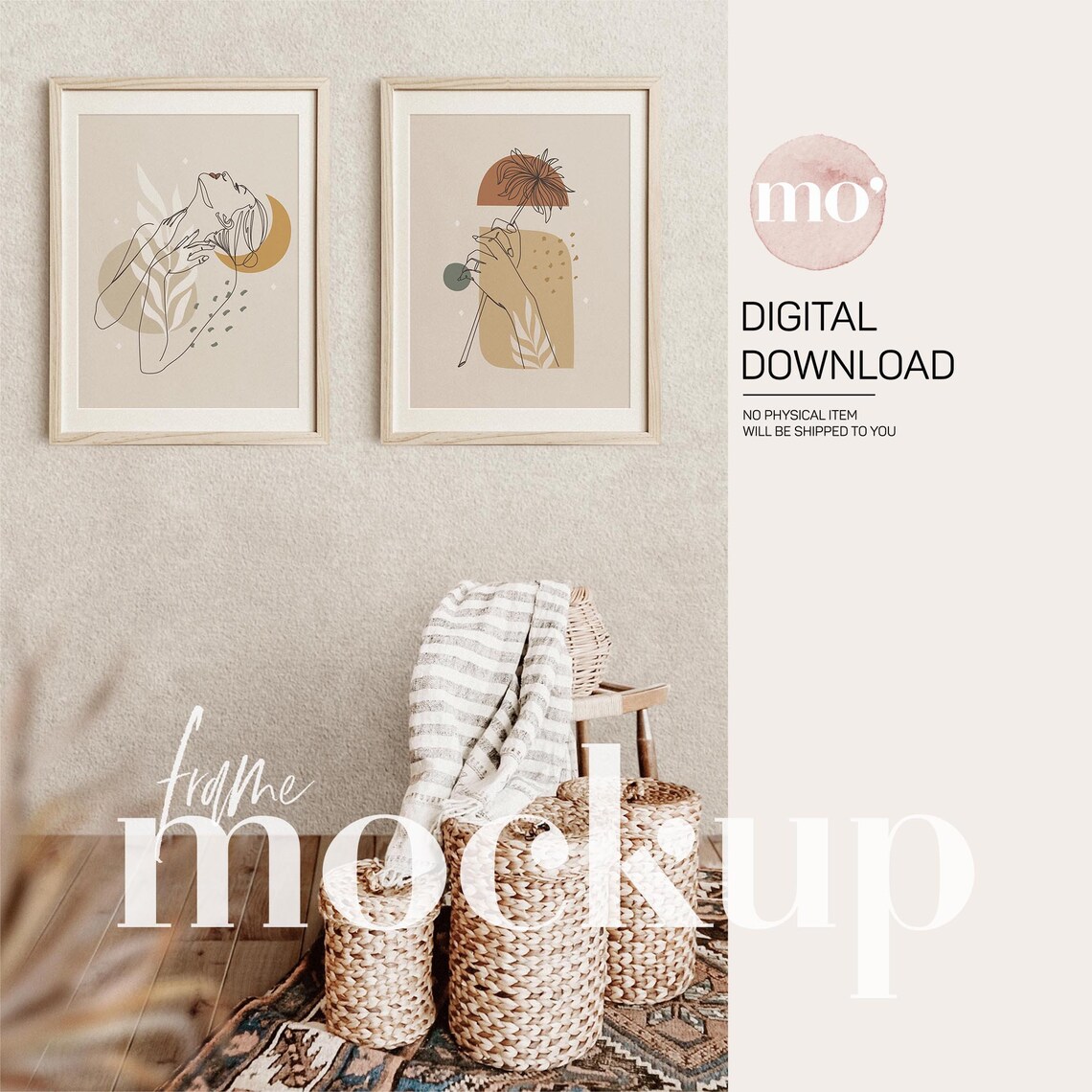 Set of 2 Frames Mockup Boho Gallery Wall Mockup Boho Wall - Etsy