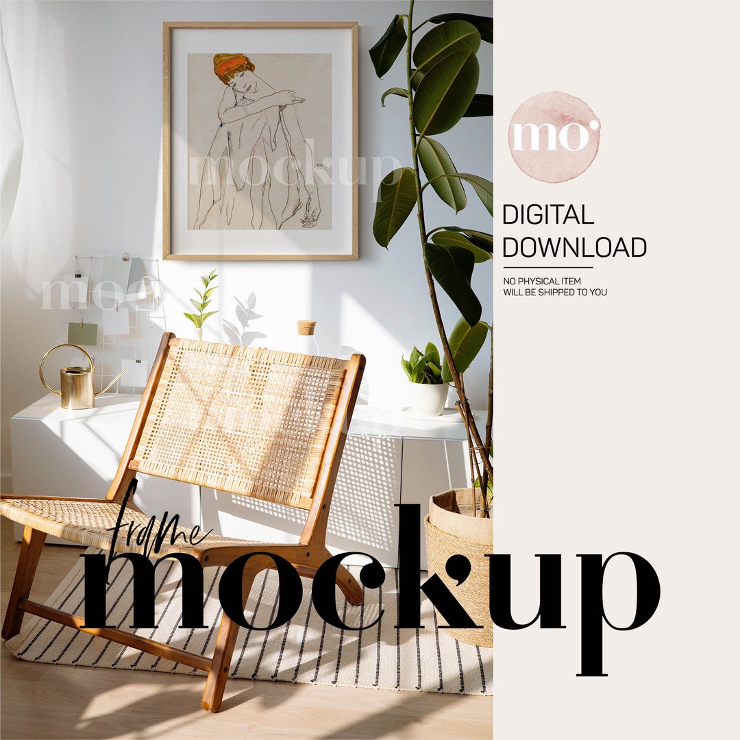 Mockup Frame Boho, Wood Frame Mockup, Bohemian Poster Template - Etsy