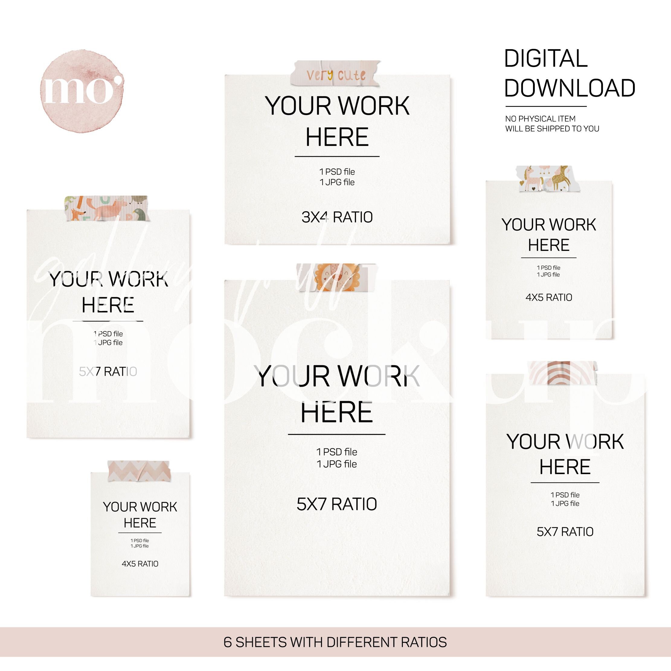 Movable Gallery Wall Mockup, PSD Smart Objects, Set of 6 Posters ...