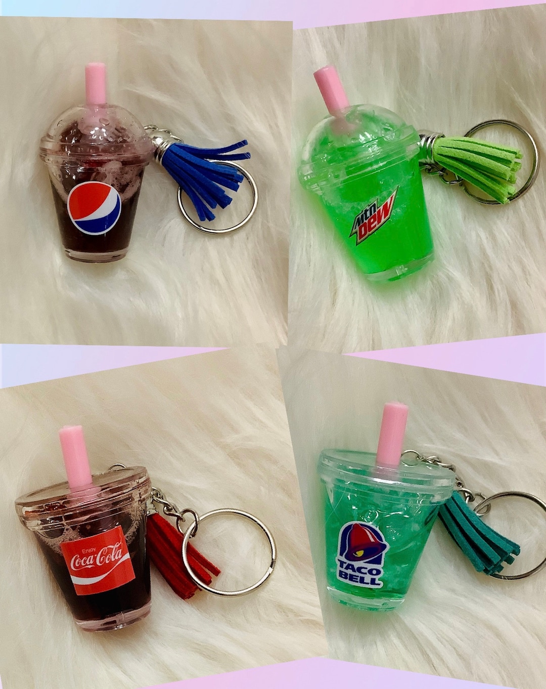 Mini Drink Keychains - Etsy