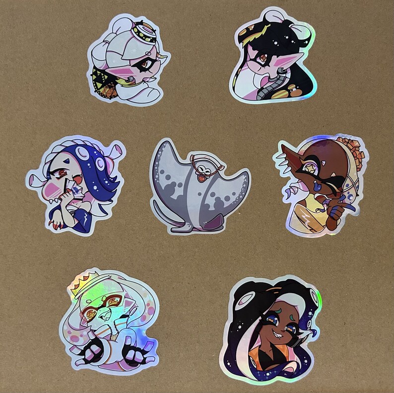 IDOL STICKER SET (7 Pcs) Splatoon Idols Vinyl Holographic Stickers - Etsy