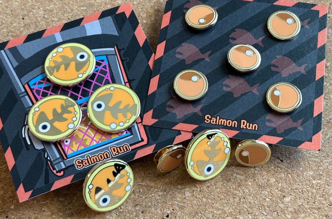 SALMON RUN Enamel Pins Badges - Etsy
