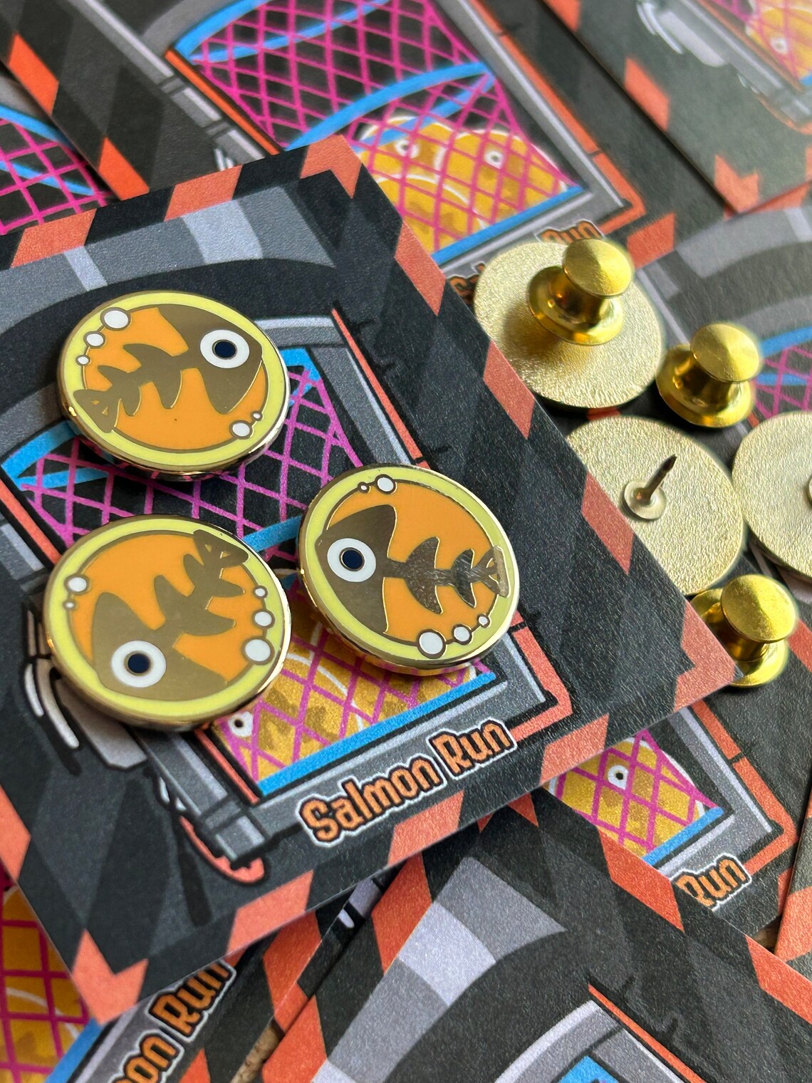 SALMON RUN Enamel Pins Badges - Etsy