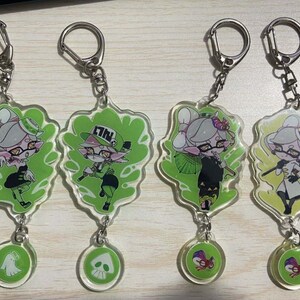 SQUID SISTERS Double Sided Acrylic KEYCHAIN With Dangle Charm - Etsy