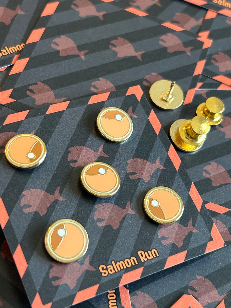 SALMON RUN Enamel Pins Badges - Etsy