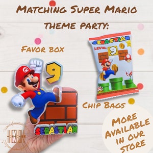 Mario Chip Bags | Super Mario Party Favors | Mario Birthday | Mario ...