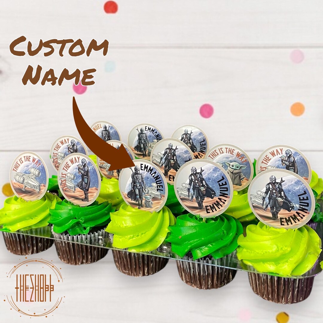 Mandalorian Cupcake Topper | Mandalore Topper | Starwars Birthday ...