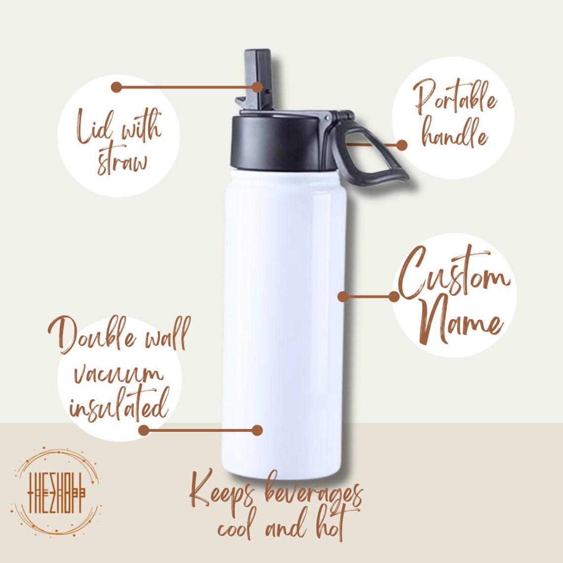 Personalized Teacher Water Bottle With Straw Lid for Back to School ...