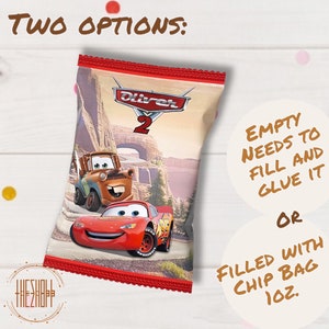 Cars Chip Bags | Cars Party Favors | Cars Birthday | Cars Party Decor ...