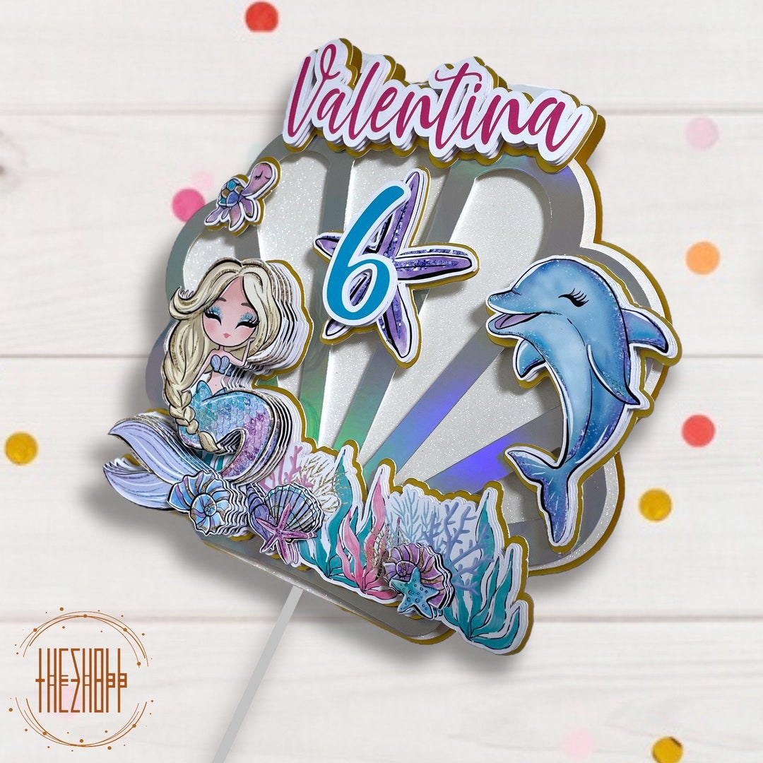 Mermaid Cake Topper | Little Mermaid Cake Topper 3D | Under the Sea ...