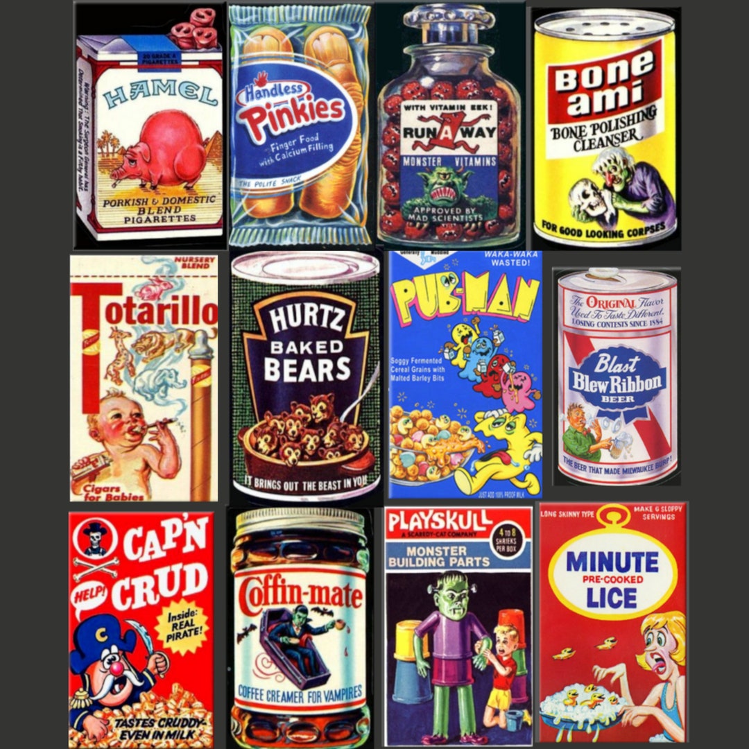 WACKY PACKAGES 2, Fridge Magnet, Button, Wacky Packs, Camel, Twinkies ...